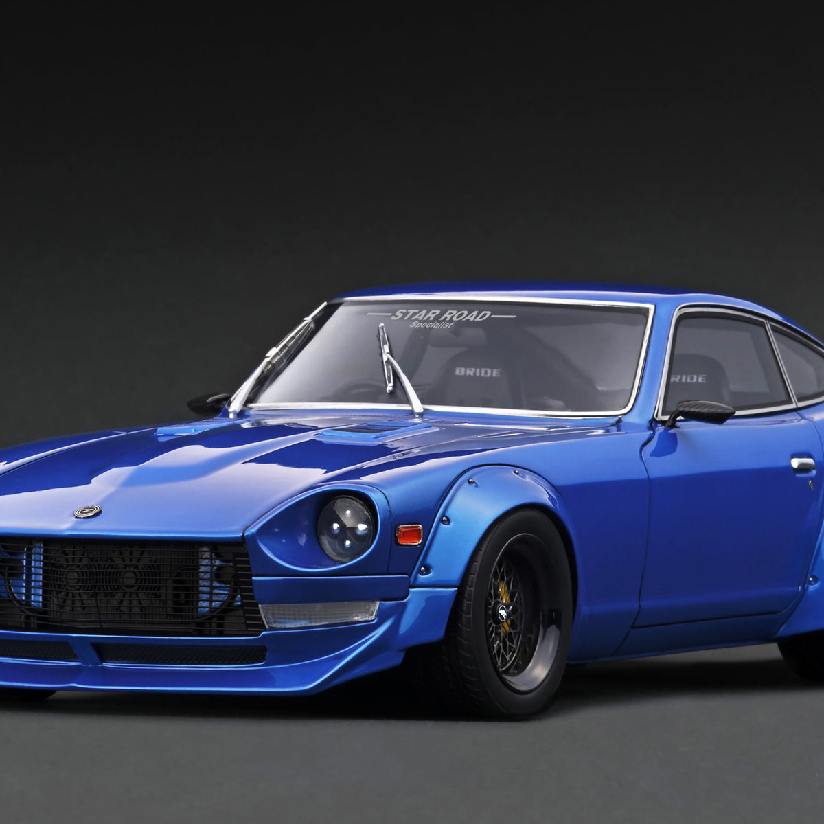Ignition Model 1:18 Nissan Fairlady Z (S30) STAR ROAD in Blue Metallic – Model Cars Houston