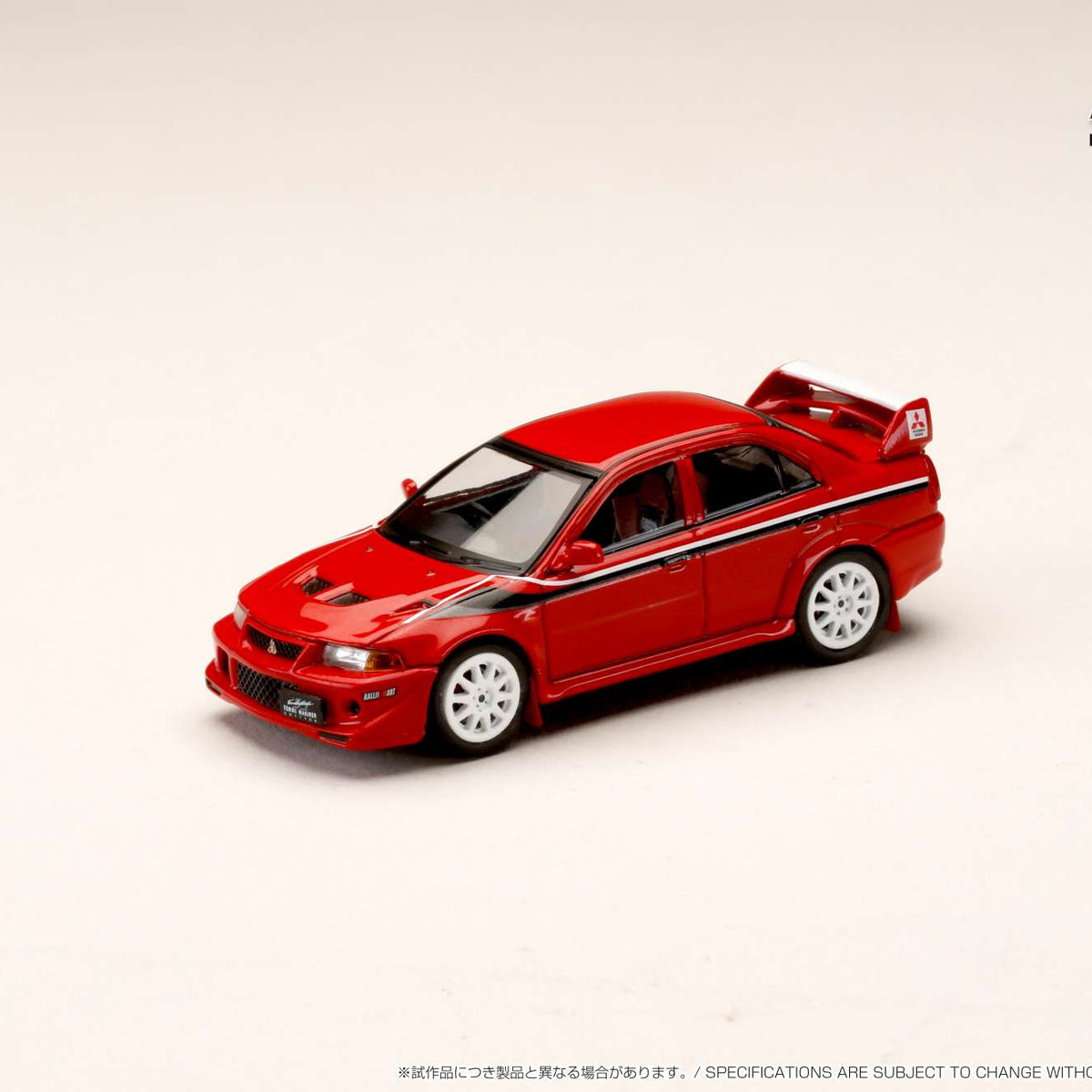 Hobby Japan 1:64 Mitsubishi Lancer GSR EVO 6 (T.M.E.) 2000 with Mud Fl ...