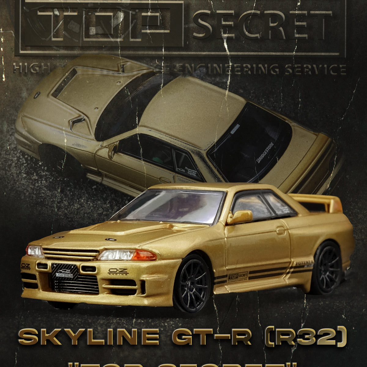 *PREORDER* INNO64 1:64 Nissan Skyline GT-R (BNR32) TOP SECRET in Gold ...