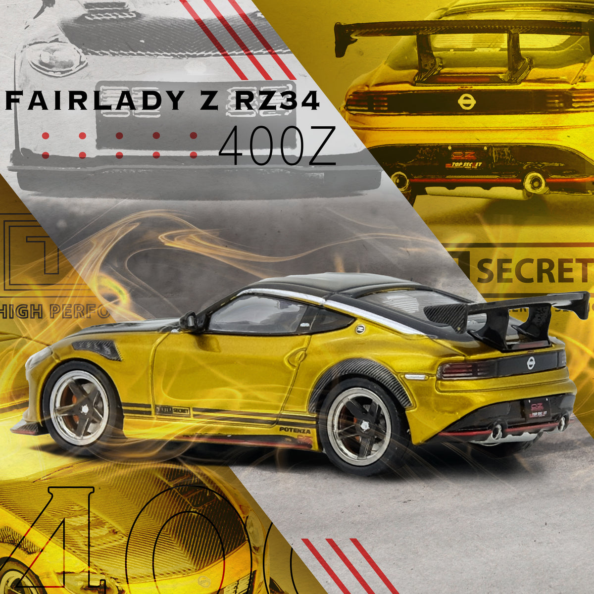 *PREORDER* INNO64 1:64 TOP SECRET FAIRLADY Z (RZ34) in Gold – Model ...