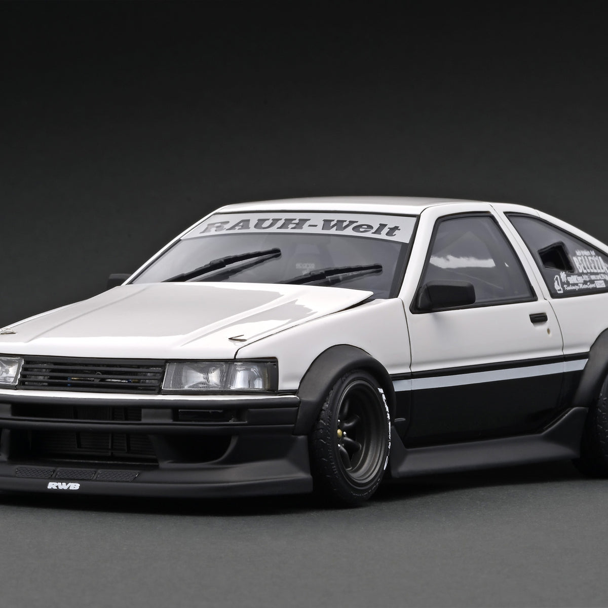 Ignition Model 1:18 Toyota AE86 RWB in White & Black – Model Cars Houston