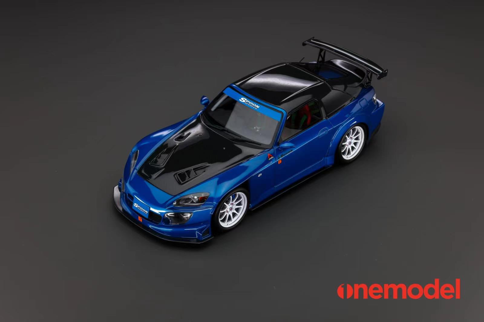 One Model 1:18 Honda AP1 S2000 Spoon Sports Street Version in Blue wit